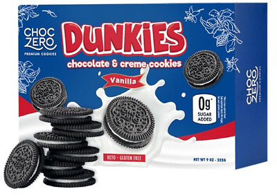 ChocZero Keto Dunkies Chocolate Sandwich Cookies with Creme, No Added ...
