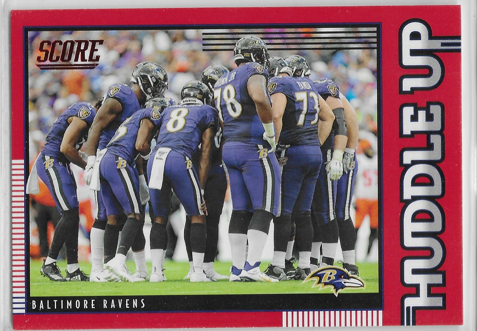 2020 Score Huddle Up Red #HDL-LJ Lamar Jackson Baltimore Ravens ...