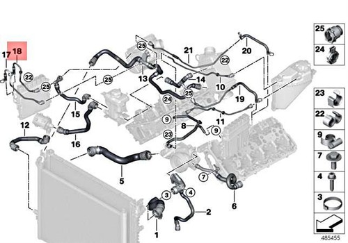 Genuine BMW G11 G12 G30 750i 750iX Pipe For Dme-Expansion Tank ...