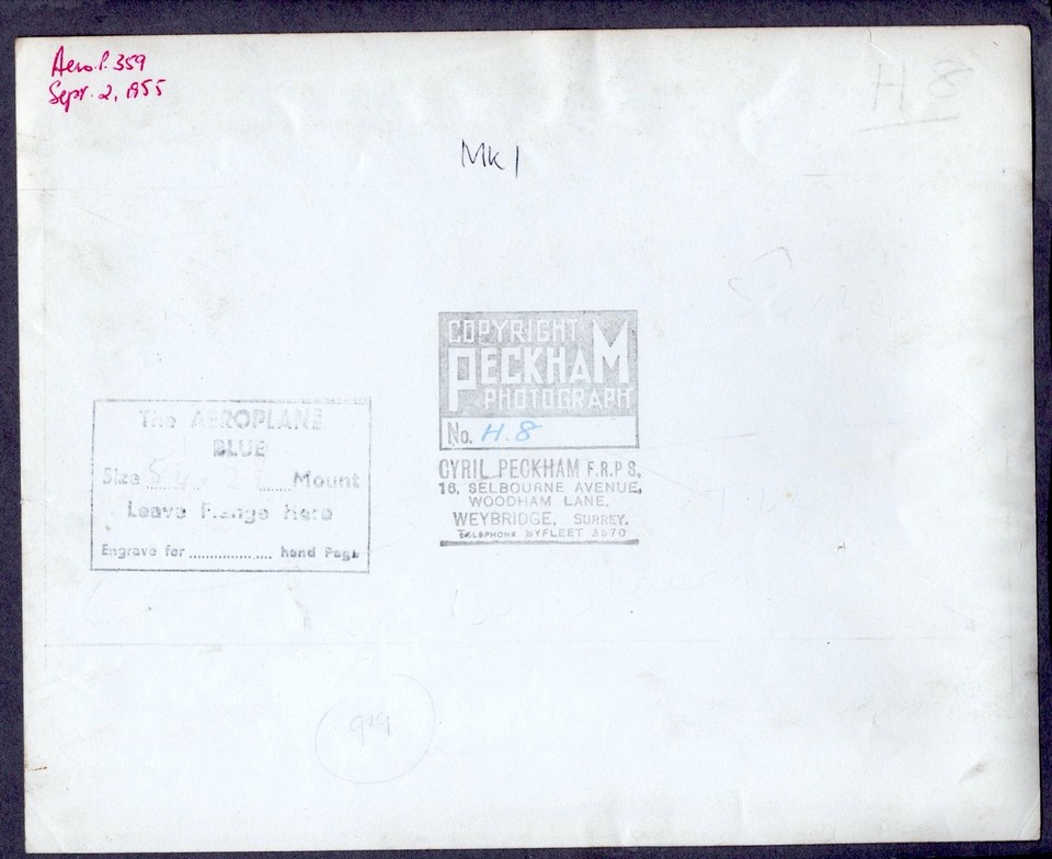 HAWKER HUNTER F1 LARGE VINTAGE ORIGINAL CYRIL PECKHAM PHOTO ROYAL AIR ...