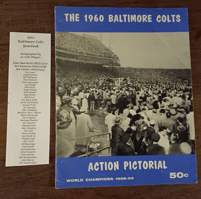 1960 Baltimore Colts NFL Football Action Pictorial SIGNED BY 40 PLAYERS ...