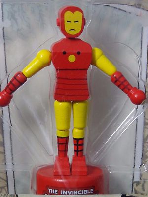 MARVEL COMICS! IRON MAN Classic WOODEN Push Puppet New | eBay