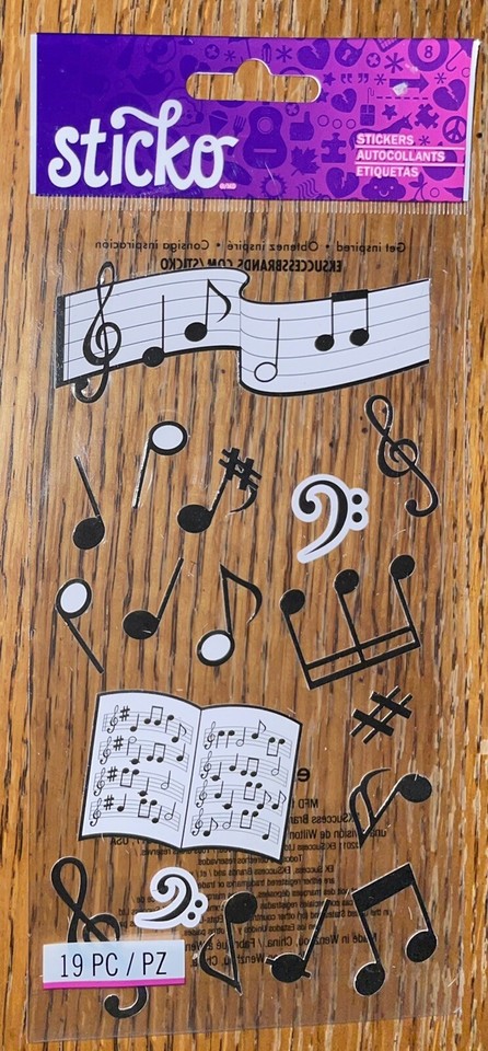 Sticko Scrapbook Stickers Musical Notes Playing Music Piano Song Sing 🎶 ...