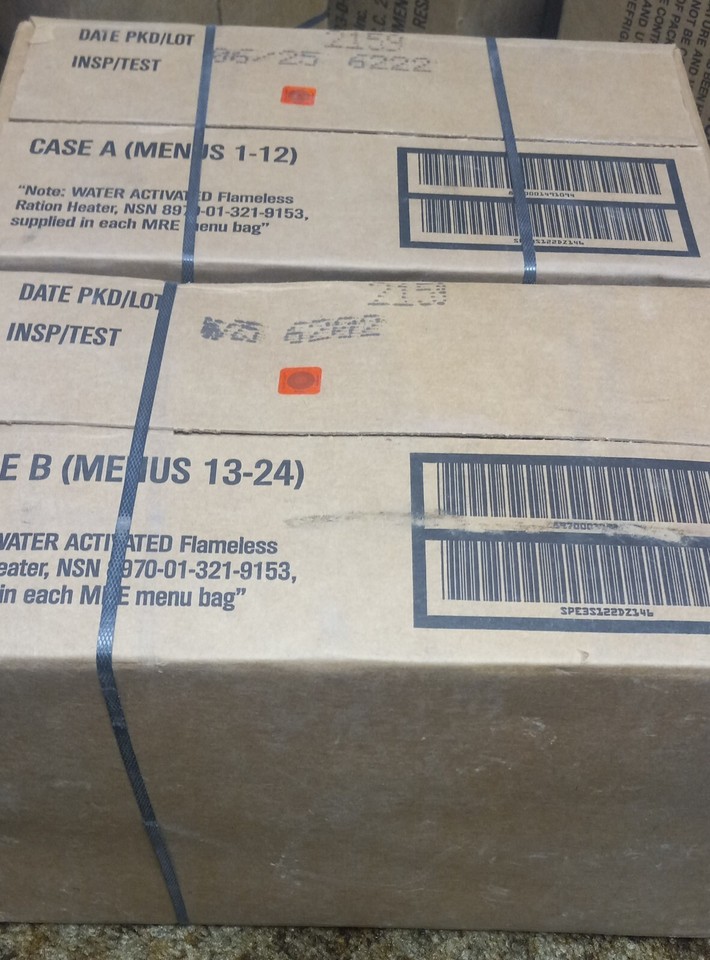 MRE U.S. Military Meals 12 Per Case Ready to Eat Meals Case A and B | eBay