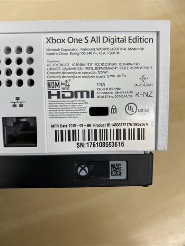 Microsoft Xbox One S White All-Digital Edition Gaming Console (Model ...