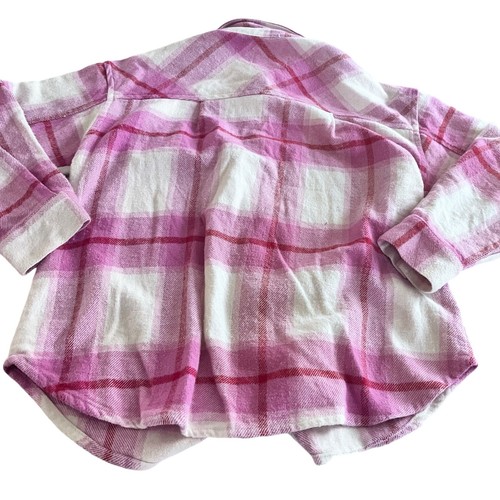 Zara girls pink flannel plaid shirt jacket shacket overshirt size 10 | eBay