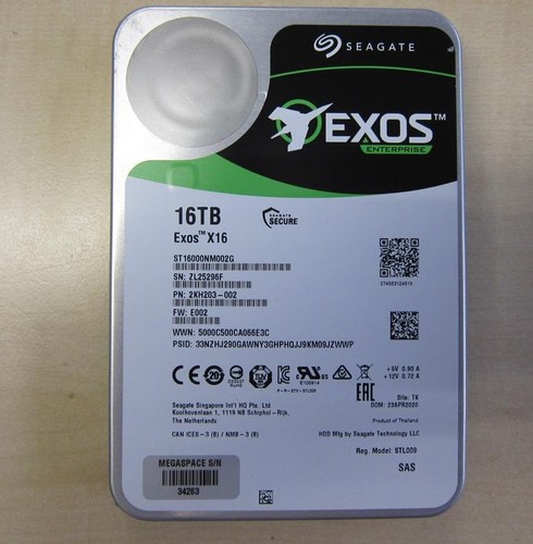16 TB GB Seagate Exos X16 ST16000NM002G 3.5" HDD SAS (nur für Server ...