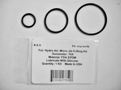 Hydro Air Adjustable Micro Jet O-Ring Kit / R&S 014-027K / FDA EPDM ...