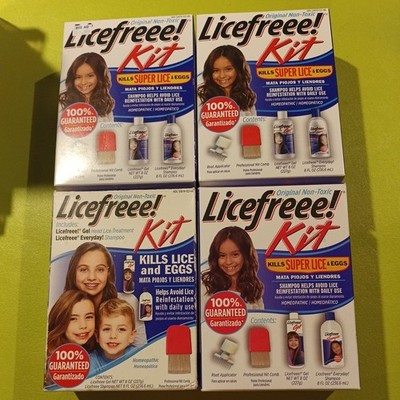 4 Licefreee Complete All-In-One Kit Kill Head Lice Super Lice Eggs Comb ...