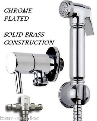 THERMOSTATIC CHROME DOUCHE MUSLIM BIDET SHATTAF SHOWER SPRAY BRASS KIT ...