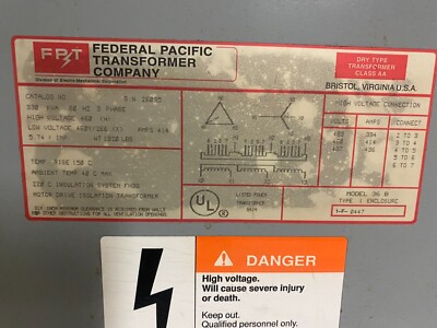 Transformers - Federal Pacific Transformer