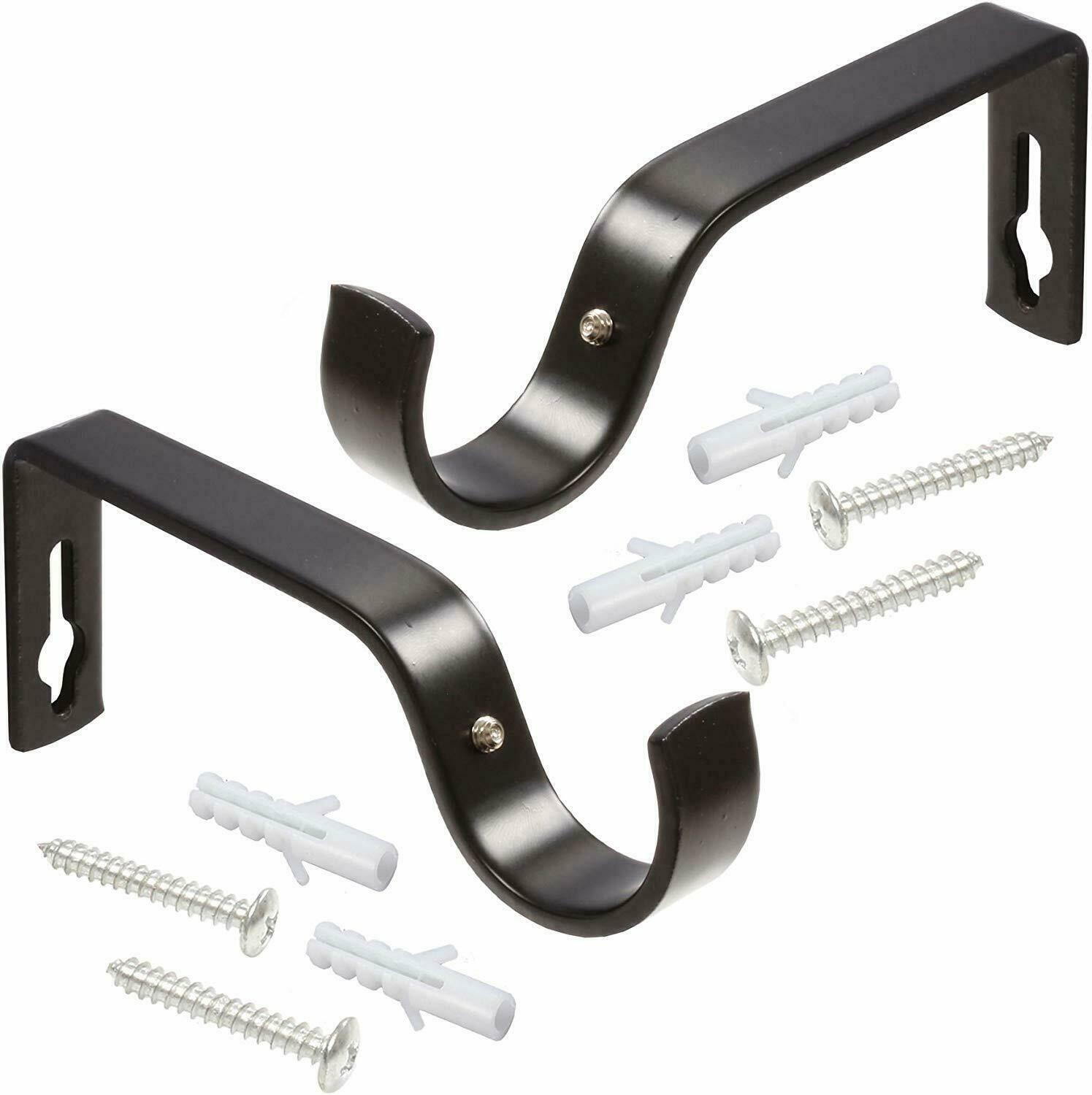 Curtain Pole Brackets Strong Metal Pole Supports 19mm Brackets for ...