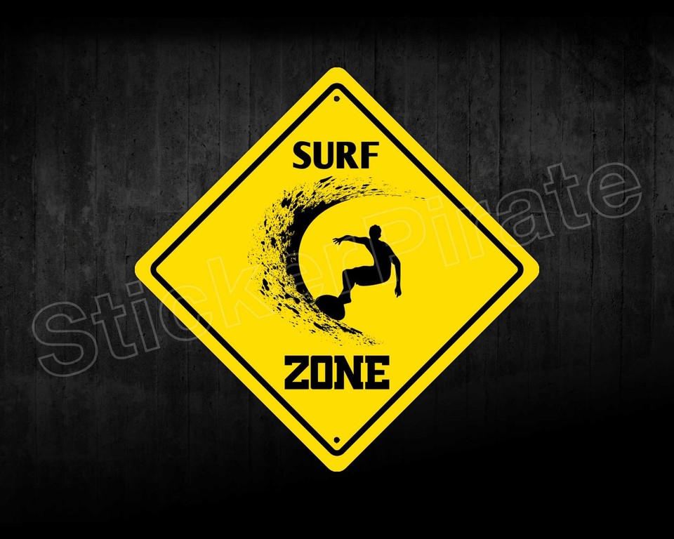 *Aluminum* Surf Zone Funny Metal Novelty Sign 12"x12" | eBay