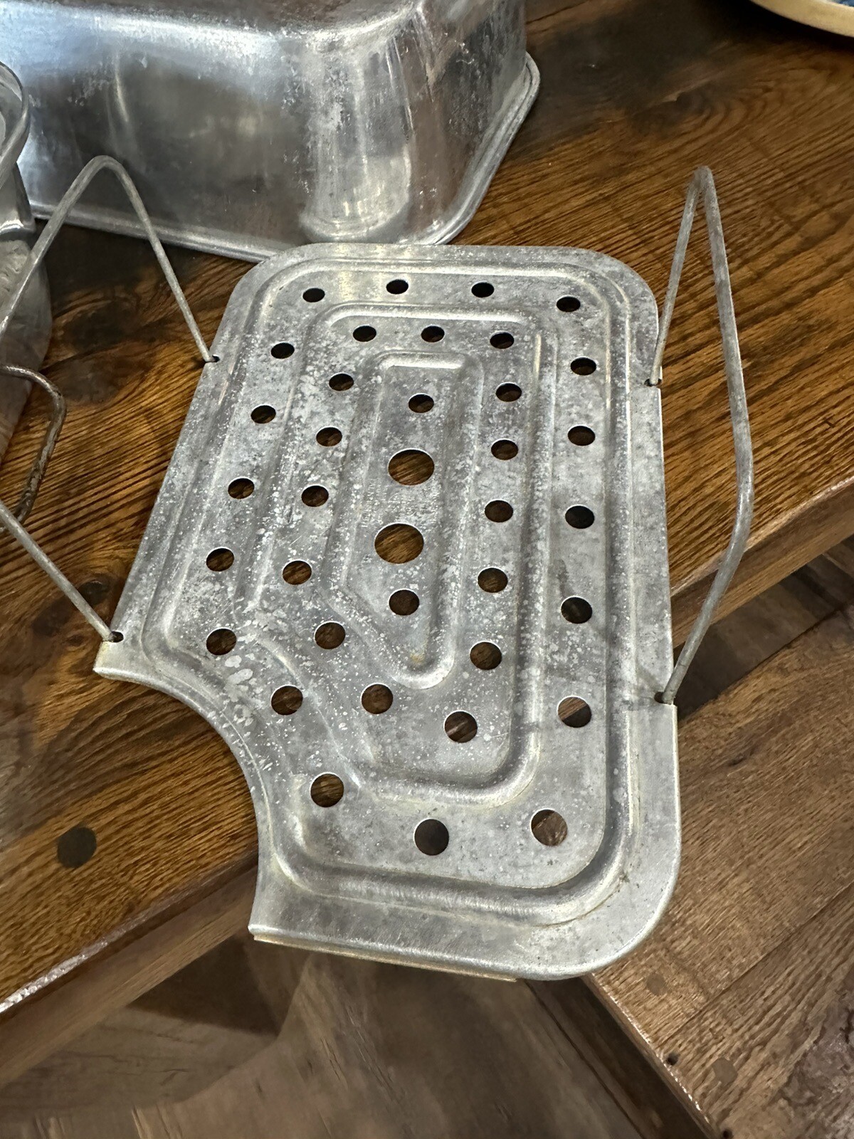 VINTAGE WEAREVER ALUMINUM LARGE 3PC ROASTING PAN WITH ROASTING RACK ...