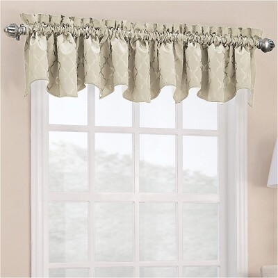 Sun Zero - Dion Shaped Rod-Pocket Valance Ivory - 40'' x 18'' | eBay