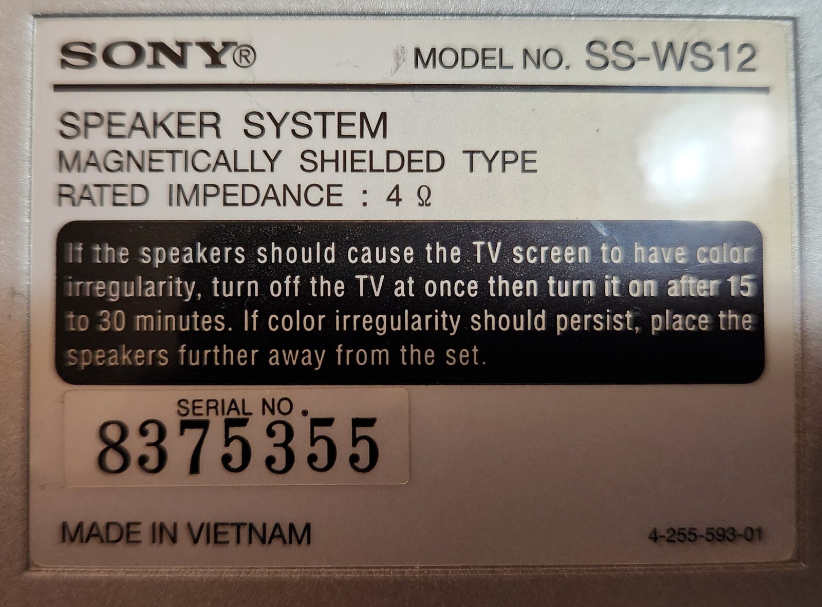 Sony SS-WS500 Passive Subwoofer for sale online | eBay