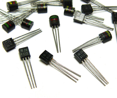 20x Transistor 2N4123, alte National Produktion, TO-92 mit Farb-Code ...