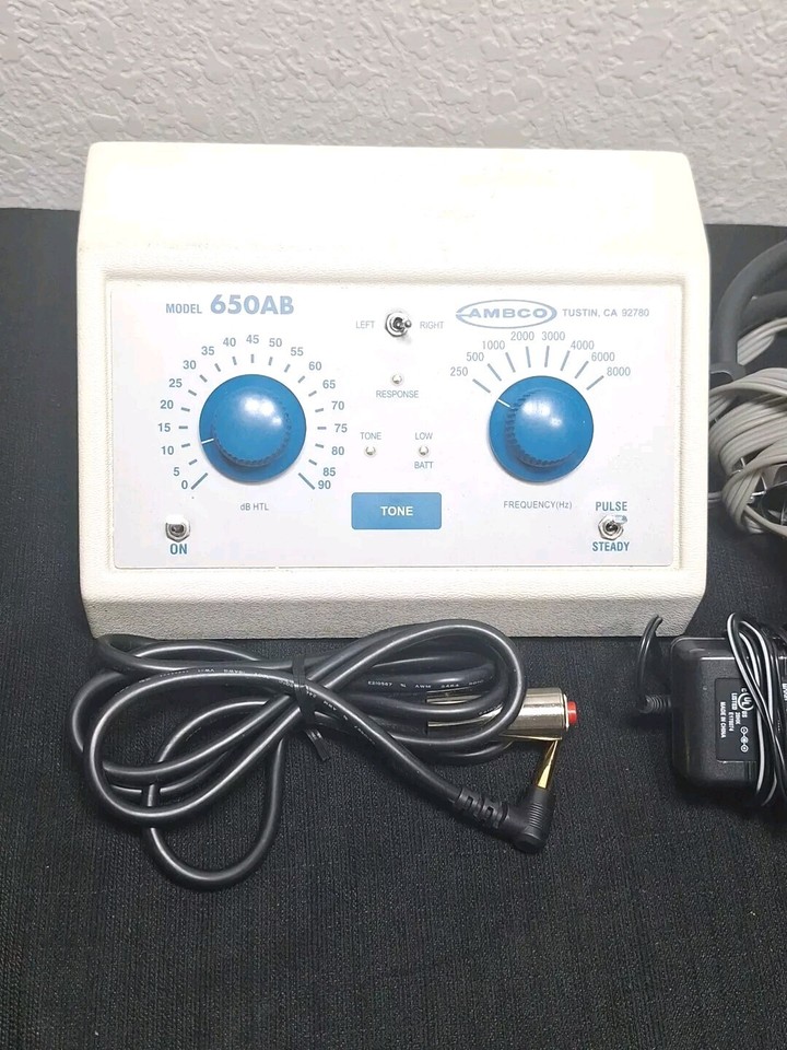 Ambco 650AB Audiometer with Headphones, Power Adapter, Button Trigger ...