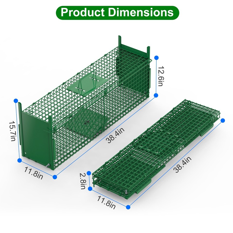 Folding Large Live Animal Cage Trap for Raccoon Traps Heavy Duty Humane ...
