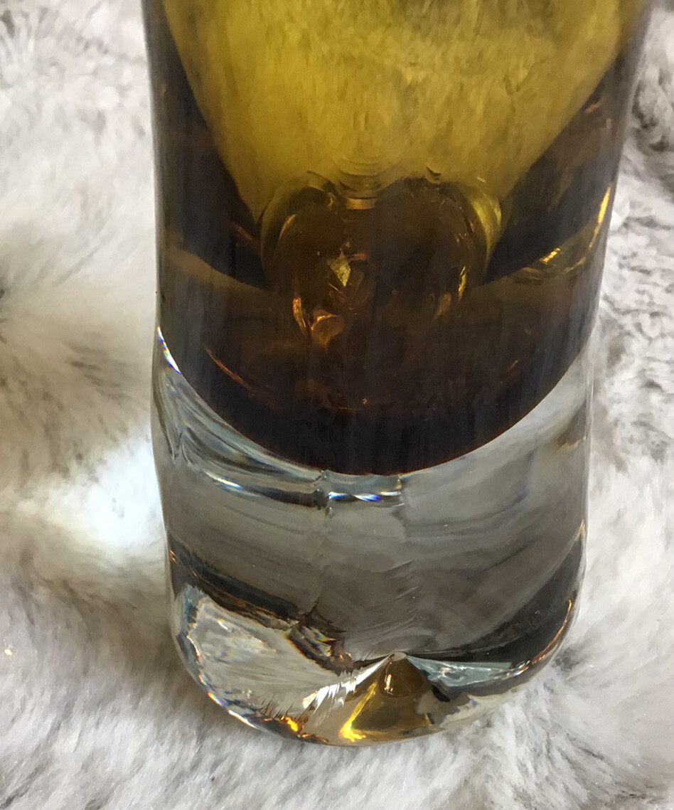 Vintage Svensk Form Bo Borgstrom Sweden Seda Amber Vase Beautiful! 8 3/ ...