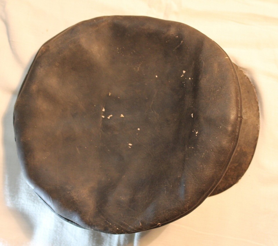 ORIGINAL NKVD OGPU CHEKA SOVIET PARTISAN WW2 LEATHER VISOR CAP HAT WITH ...