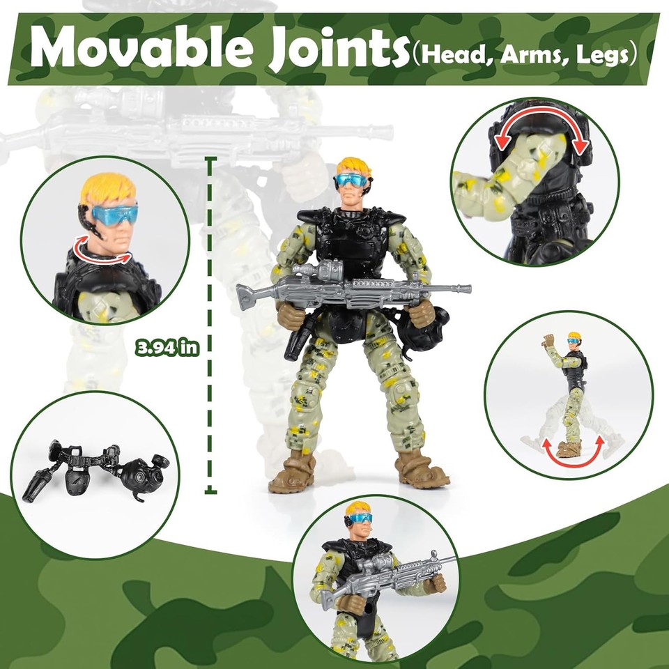 Army Men Action Figures Playset - 70+ PCS Realistic Army Toys ...
