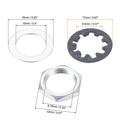Patikil Metric Guitar Nut Washer For Guitar Input/Output Jack Socket L ...