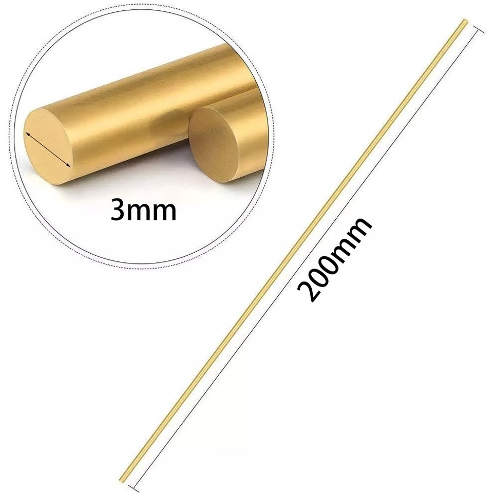 Reliable Solid Brass Rods 2 PCS 3*200mm Brass Round Stock for Model ...