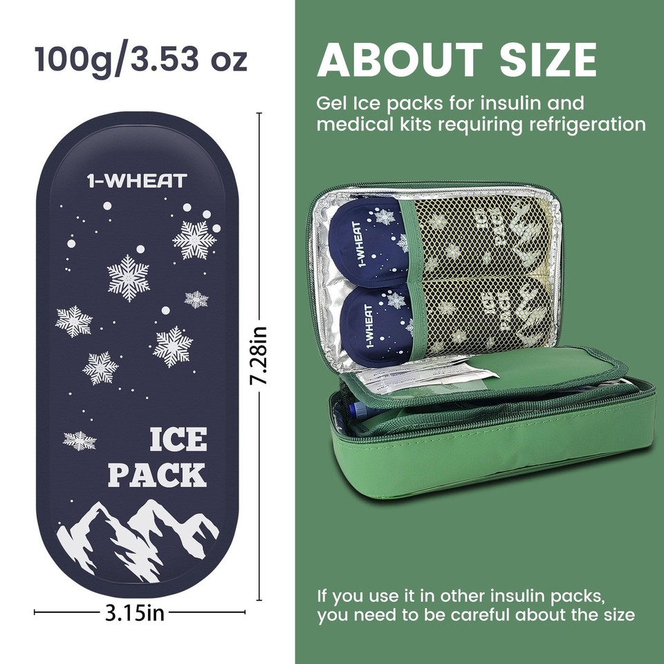 (4 Packs) Insulin Diabetes Gel Ice Packs for Insulated Medication ...