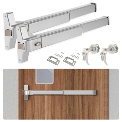 2 Pack Commercial Door Push Bar Panic Exit Device Exterior Lever Lock ...