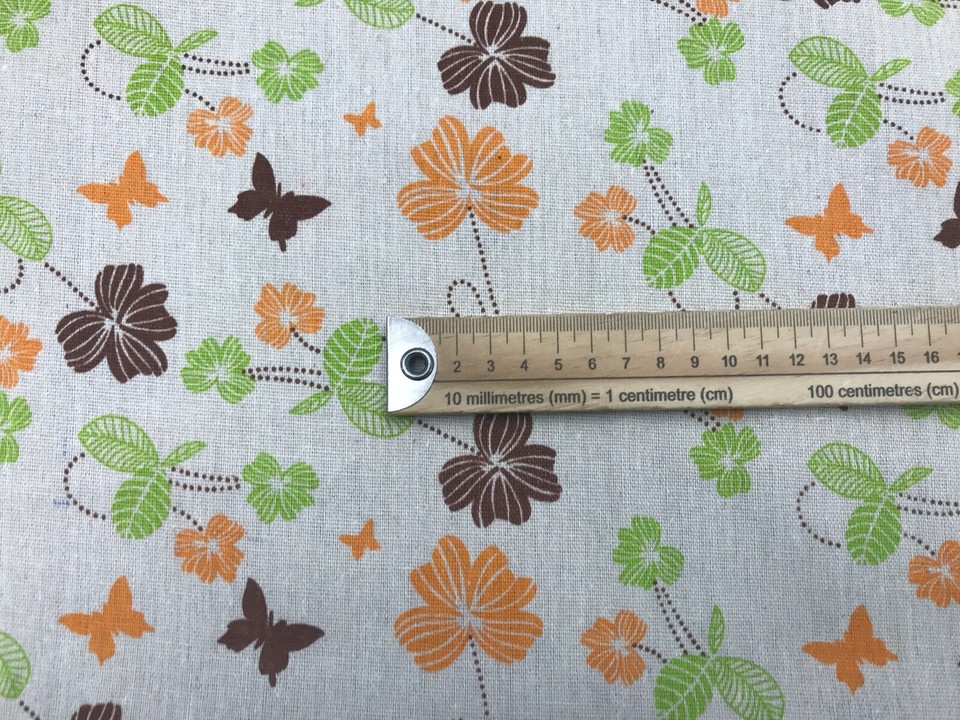 VINTAGE retro fabric designer material furnishing fabric canvas cotton ...