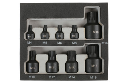 Low Profile Short Impact Spline Socket Bit Set M4 - M14 1/4" 3/8" 1/2 ...