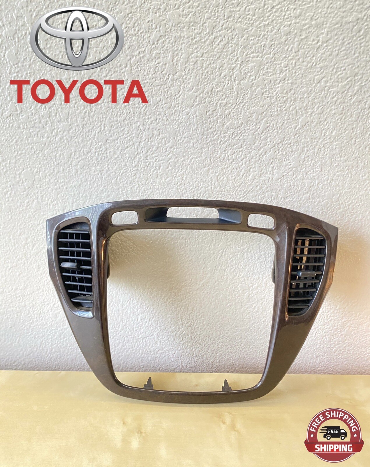 01-07 Toyota Highlander Radio Dash Vents Woodgrain Bezel Trim 55414 ...