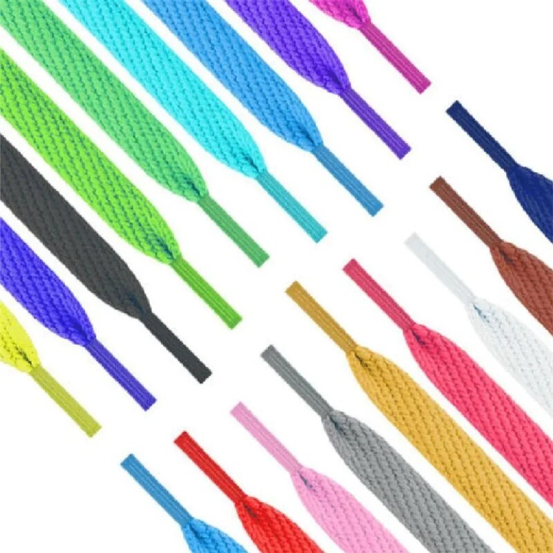 1 Pair Colorful Laces Multicolor Gradient Print Flat Canvas Shoe Lace ...