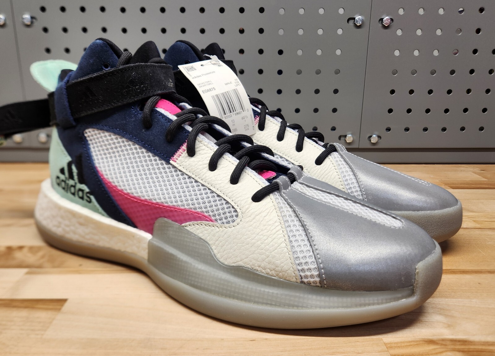 Adidas Posterize Trifecta White Reflective Basketball Shoe - Size 10.5 ...