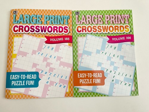 Lot 2 Large Print CROSSWORDS Puzzle Books Kappa 165 166 Full Sized Free ...