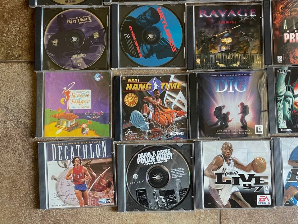 Vtg Computer PC CD-ROM Video Game Lot of 58! Many multi-Disc GOOD NAMES ...
