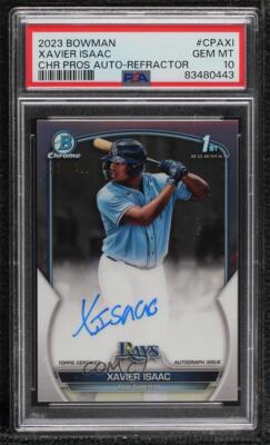 2023 Bowman Chrome Prospect Refractor /499 Xavier Isaac PSA 10 GEM MT ...