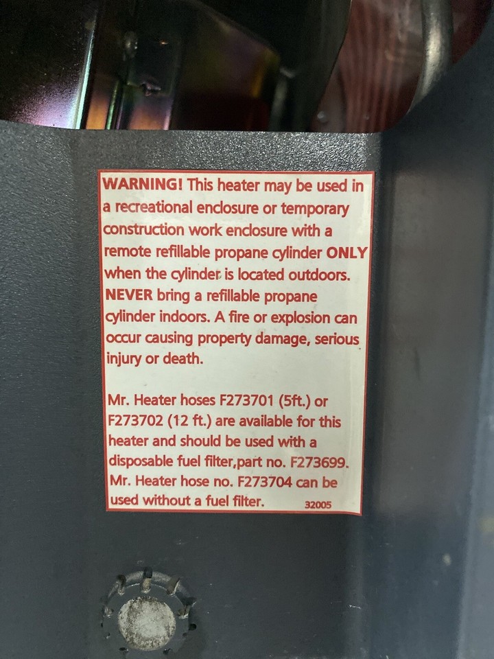 Mr. Heater Big Buddy MH18B 18,000 BTU Portable Propane Heater- Used ...