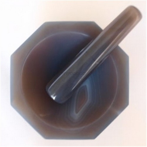 Natural Agate Mortar And Pestle ID=80 Mm 3" OD=100 Mm Lab Grinding la ...