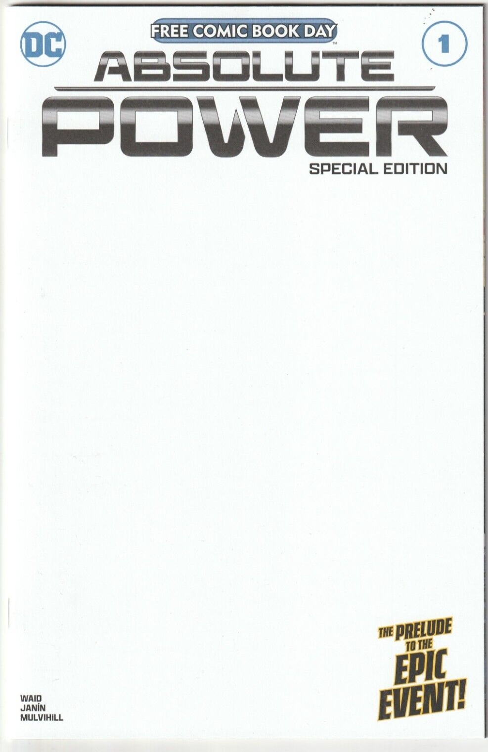 Absolute Power Special Edition # 1 Blank FCBD Cover NM DC 2024 [X7] | eBay