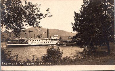 BOLTON LANDING, NEW YORK - SHIP SAGAMORE - OLD REAL PHOTO POSTCARD | eBay