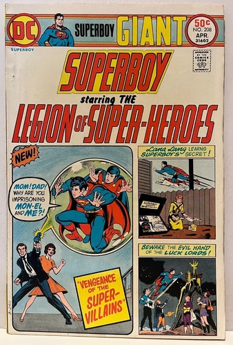 Superboy #208 Comic 1975 - DC Comics - Legion of Super-Heroes - Mon-El ...