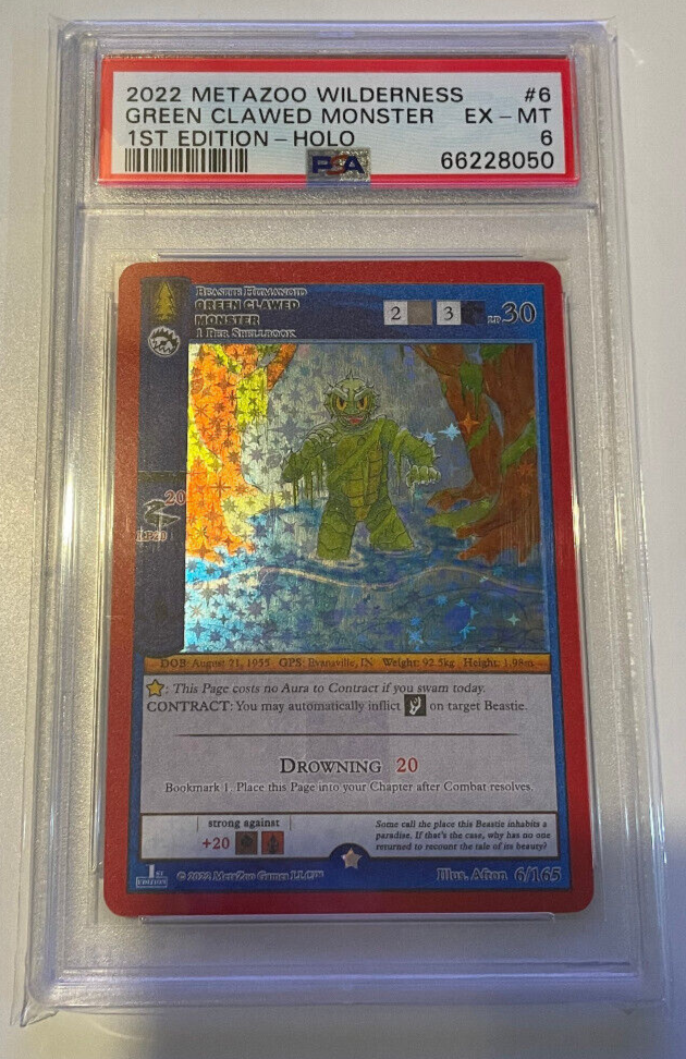 2022 MetaZoo Wilderness 1st Edition Green Clawed Monster Holo 6/165 PSA ...
