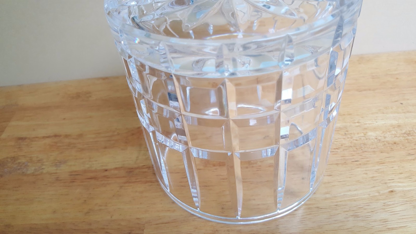 Cut Crystal Ice Bucket Plaid Pattern Vertical & Horizontal Cuts ...