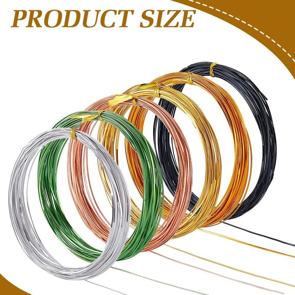 196Ft 6 Colors Flat Aluminum Wire, 0.5x1mm Colored Wire for DIY ...