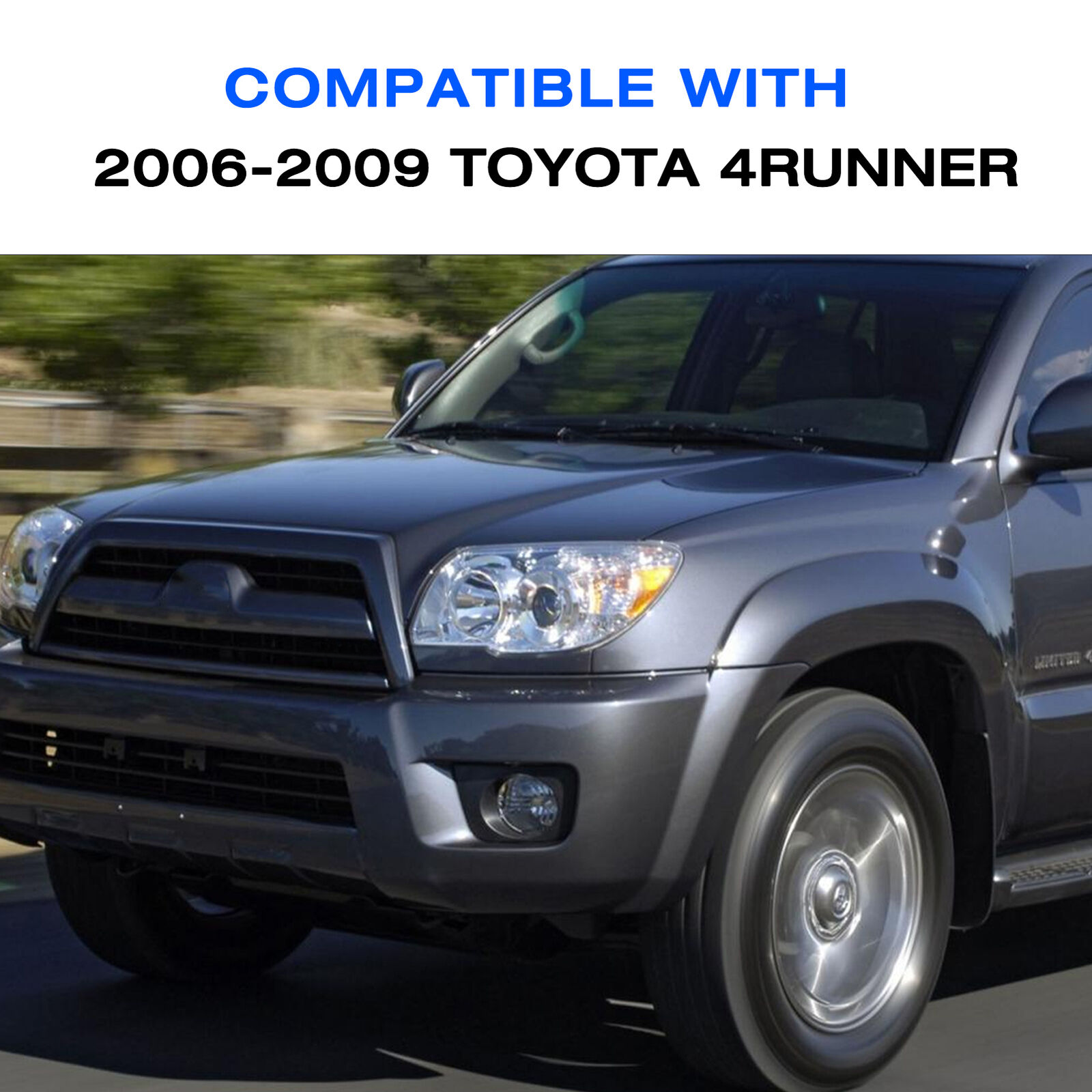 Fits 06-09 Toyota 4Runner Chrome Headlights Headlamps Left+Right 2006 ...