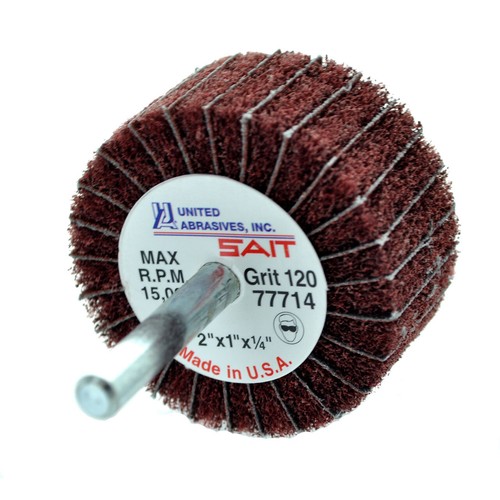 United Abrasives 77714 2x1 Non-Woven Interleaf Wheel Very Fine 120 Grit ...