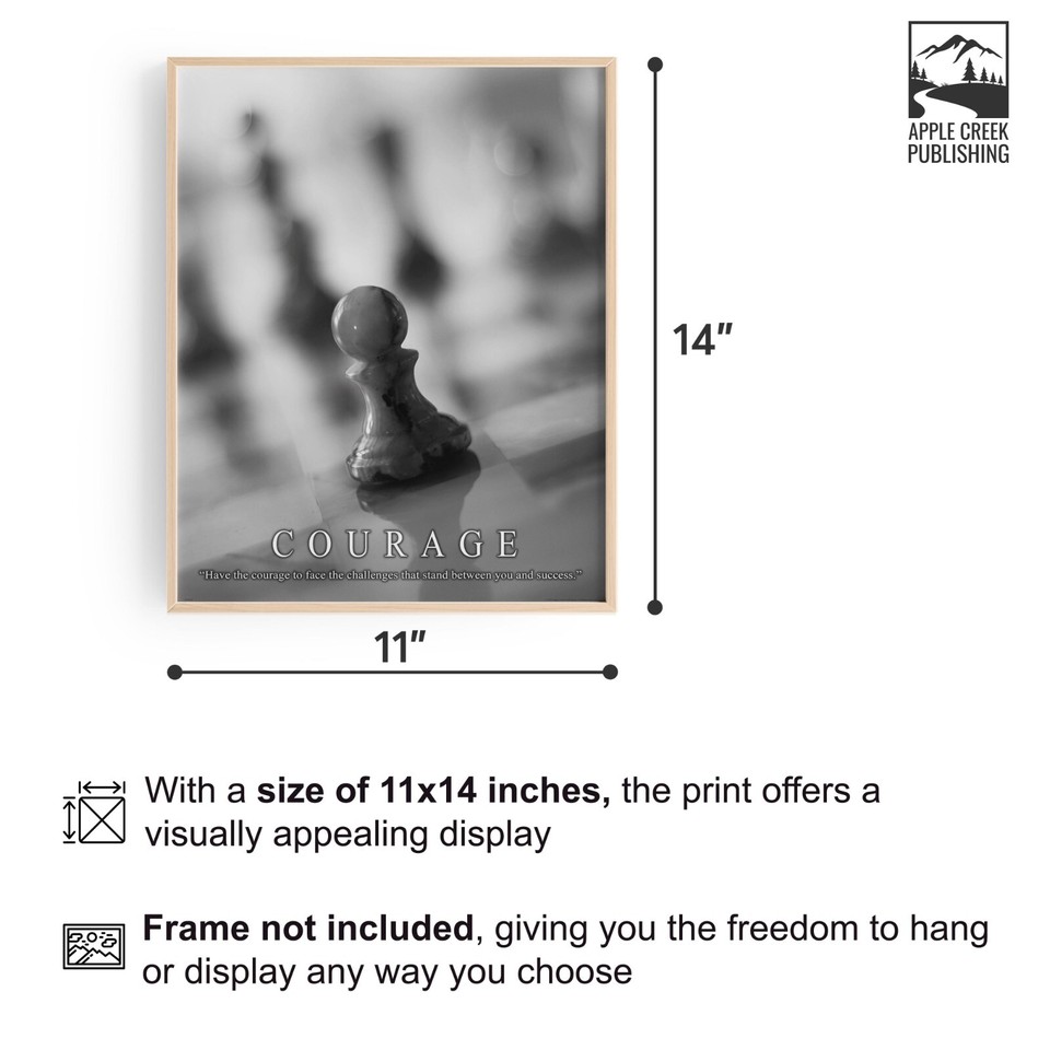 Chess Motivational Poster Art Print Pieces Board Books Game Kids Room ...