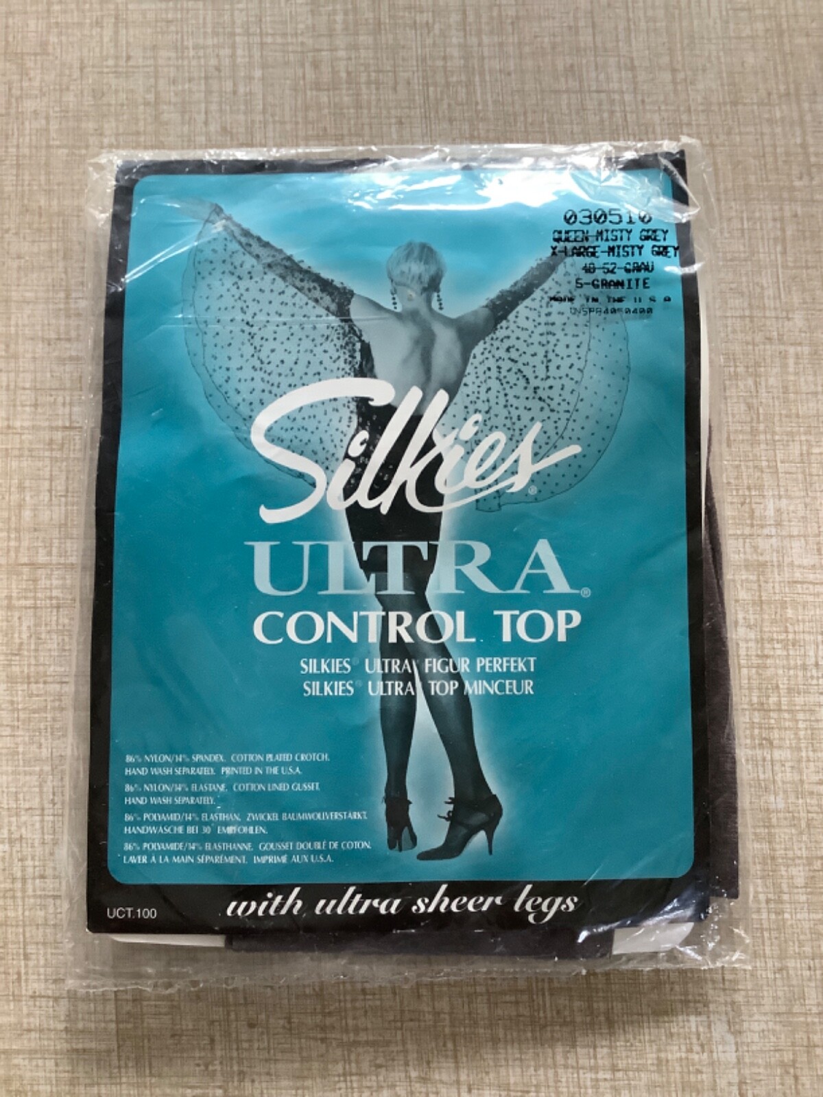 SILKIES Ultra Control Top PANTYHOSE Size Queen NYLONS Misty Grey NEW | eBay